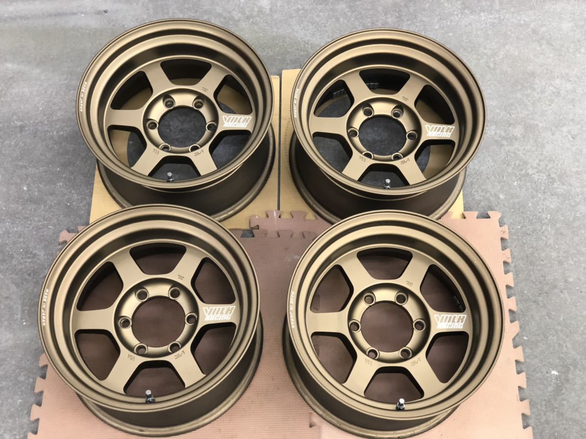 【目立った傷や汚れなし】美品 廃盤 RAYS TE37X 16インチ 8Jマイナス20 6穴 139.7 ブロンズ レア ランクル プラド ...