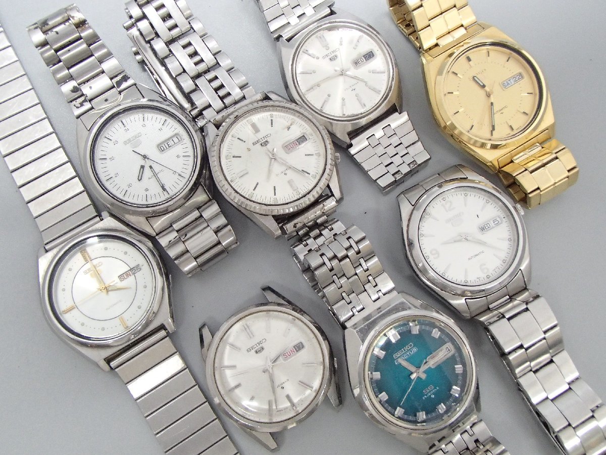 【傷や汚れあり】R584☆現状品☆8点セット 全部セイコー SEIKO5 AUTOMATIC 5ACTUS 自動巻き 色々 大量 まとめ売り ...