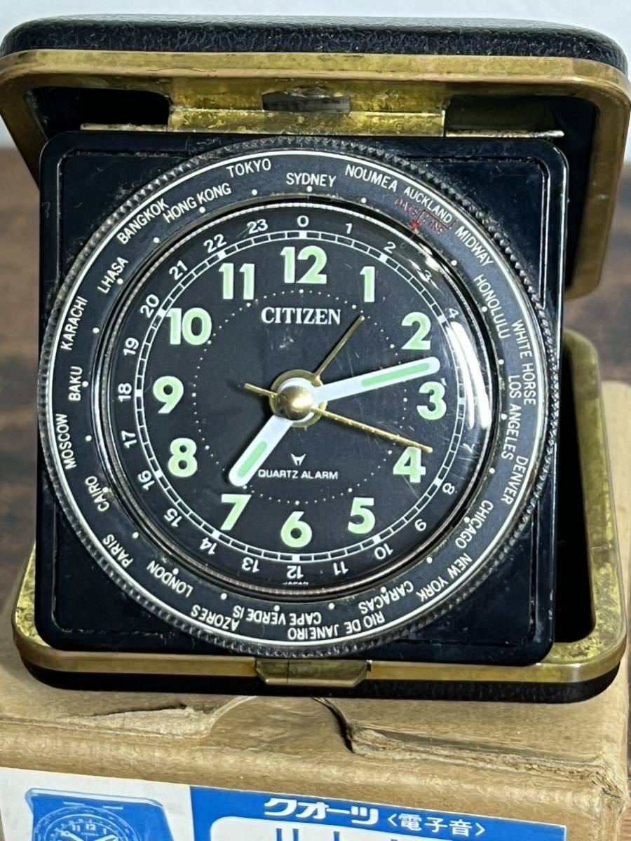 【傷や汚れあり】☆CITIZEN シチズン☆トラベルウォッチ 時計 置き時計 目覚まし時計☆レトロ 小型 リズム時計工業☆リトナー ...