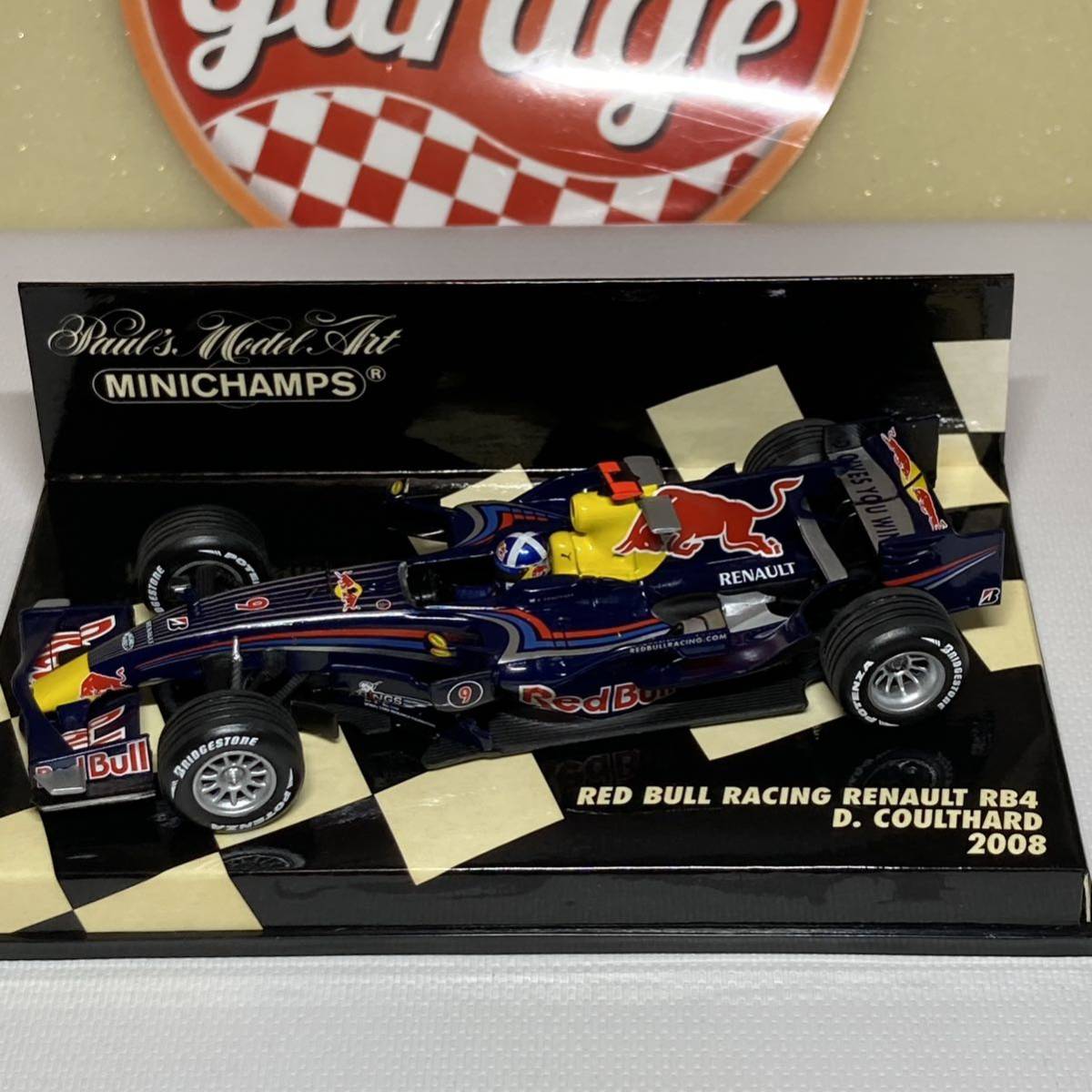 【目立った傷や汚れなし】1/43 ミニチャンプス レッドブル RB4 デビッド・クルサード #9 ルノー 2008 minichamps red bull david coulthard ...