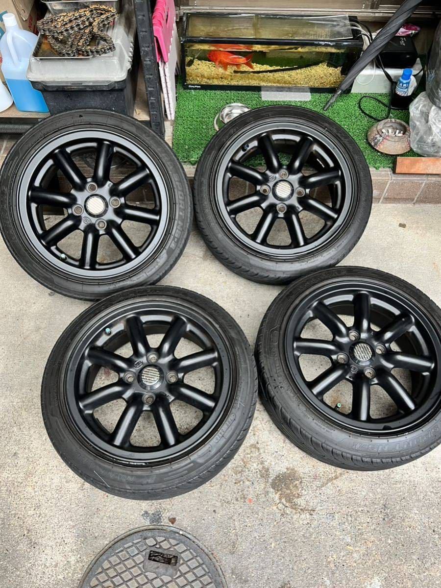 【やや傷や汚れあり】☆ ホイール Black Racing ブラックレーシング 社外 16インチ 16×7J +45 PCD114.3 5H ...