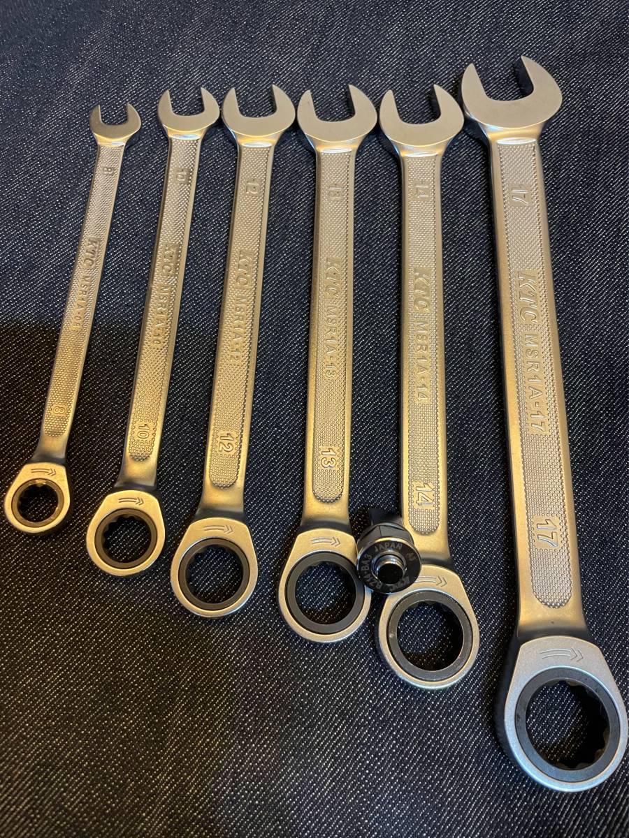 【未使用】KTC ラチェットコンビレンチ6本 MSR1A-8 10 12 13 14 17 & BZ14-BA3 ラチェットめがね用9.5sqドライブ角アダプタ ☆送料無料☆の落札情報詳細 ...