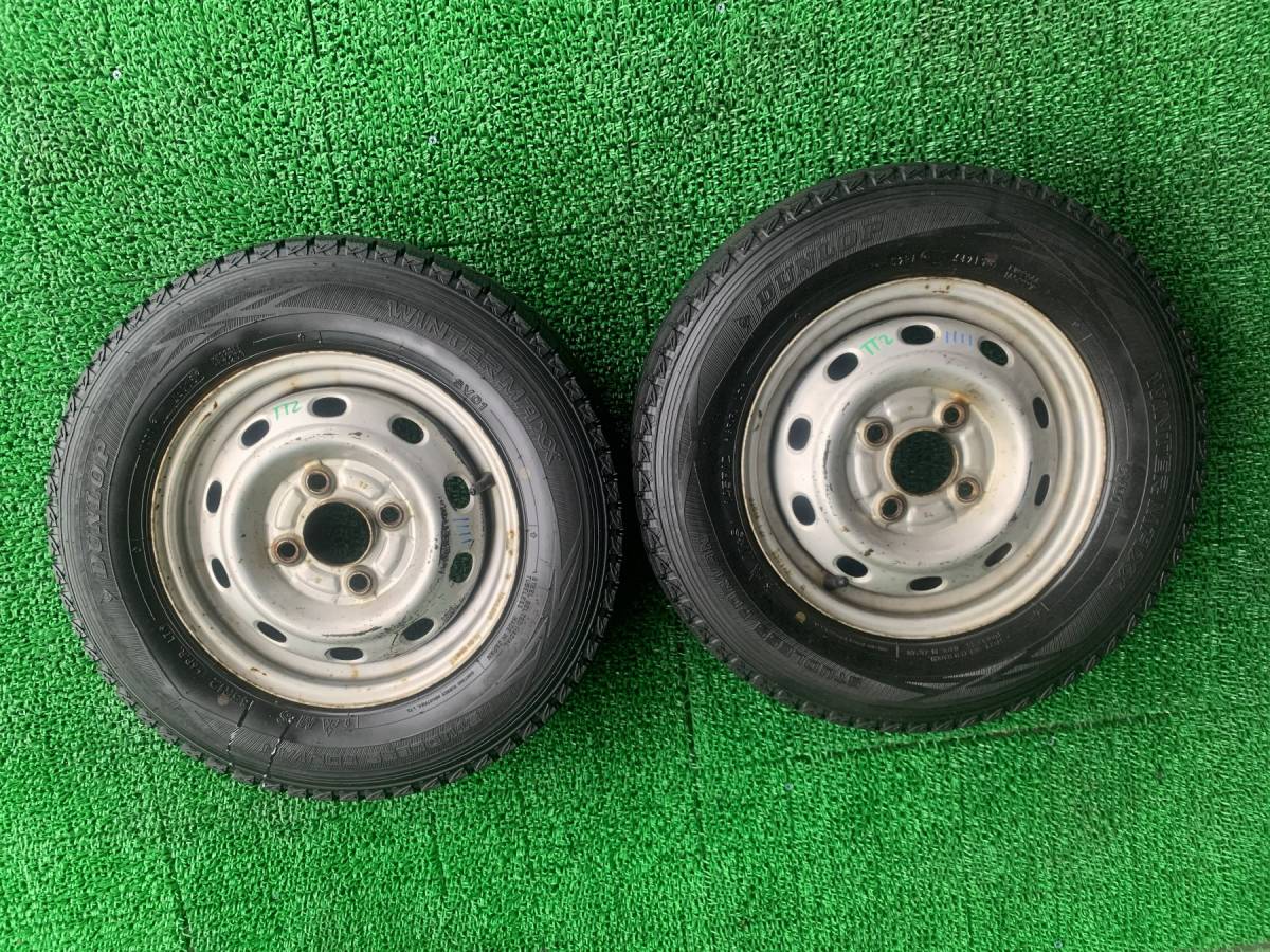 【やや傷や汚れあり】145/80R12 80/78N LT 145R12 6PR スバル 12×4.00B 4H PCD100 2本セット サンバー等 スチールホイール 鉄ホイールの落札情報 ...