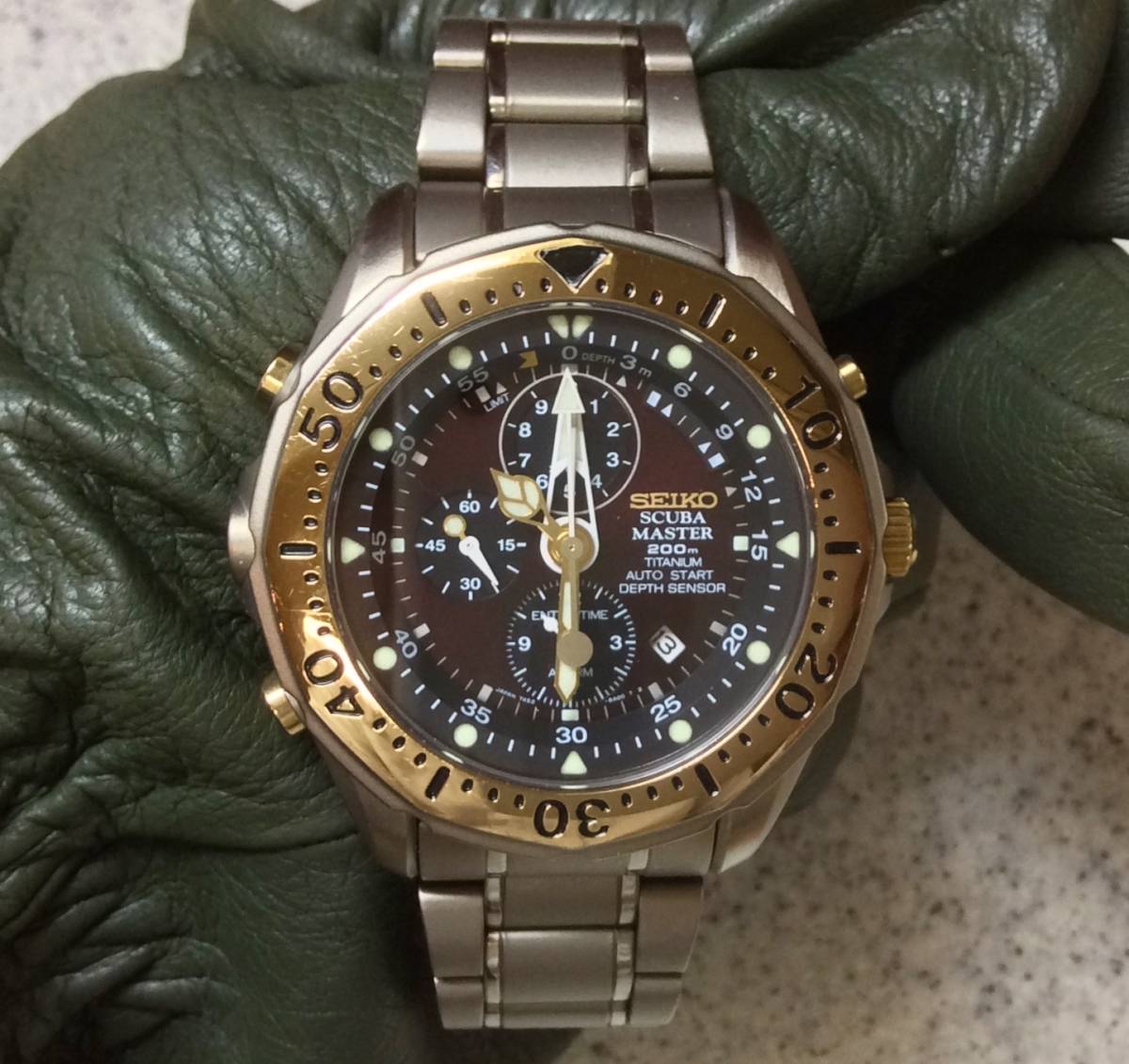 1995年製 絶版 セイコー スキューバ マスター オート スタート デプスセンサー 7K52 SEIKO SCUBA MASTER AUTO ...