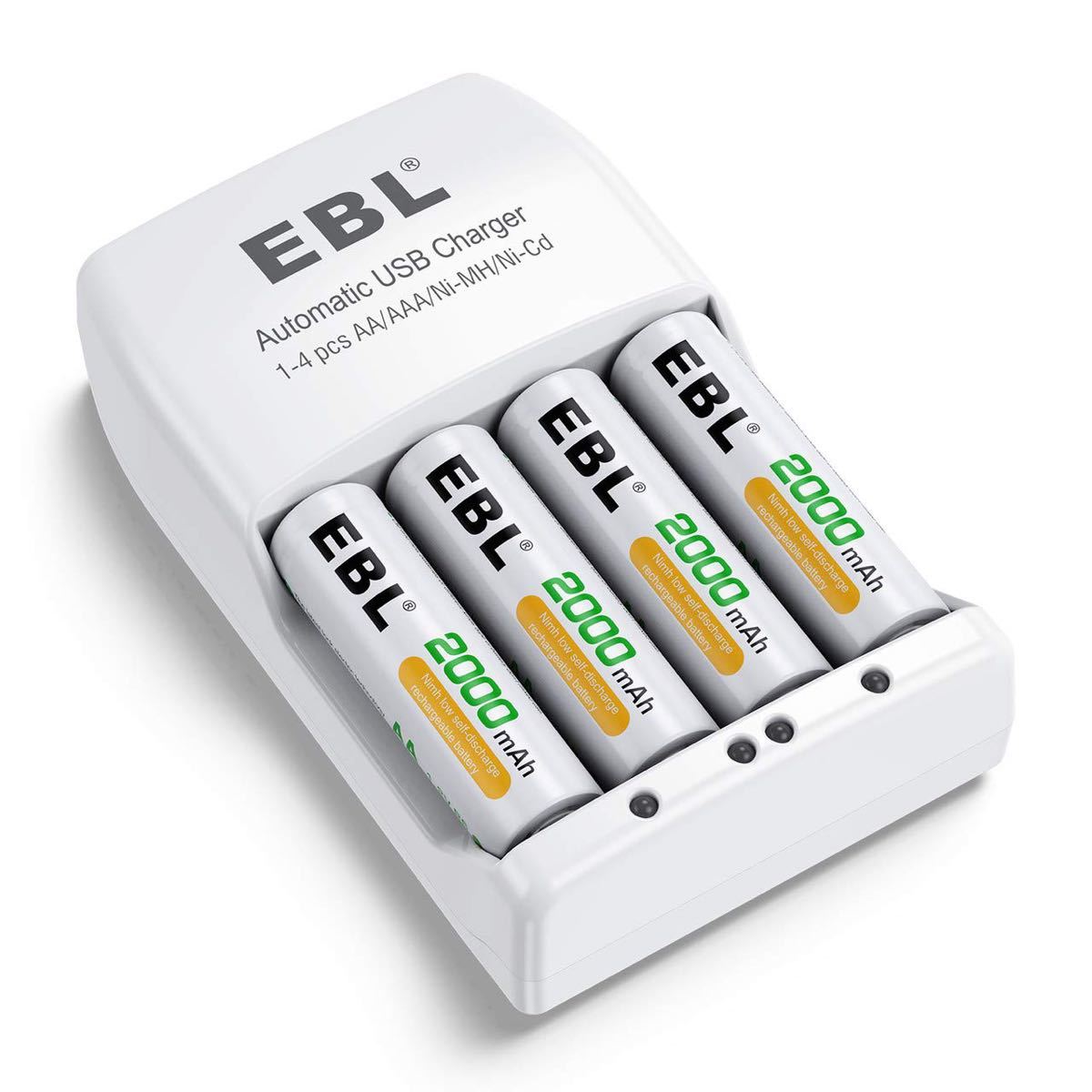 【未使用】EBL 単三電池 充電式 充電器セット 電池充電器セット 大容量 AA0704 単3充電池 ニッケル水素電池 電池充電器パック 単3電池 充電式 充電池の落札情報詳細 - Yahoo ...