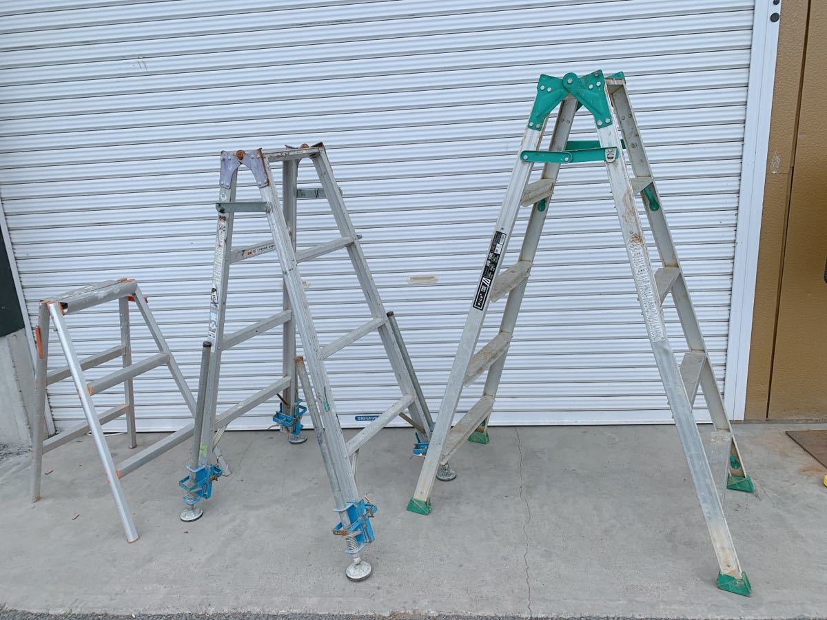 【傷や汚れあり】中古 脚立 はしご まとめて ALINCO アルインコ MR-120 Pica ピカ JOB-150E 梯子 3個セット 引取歓迎 茨城県常陸大宮市 1211や4 I外 260 ...