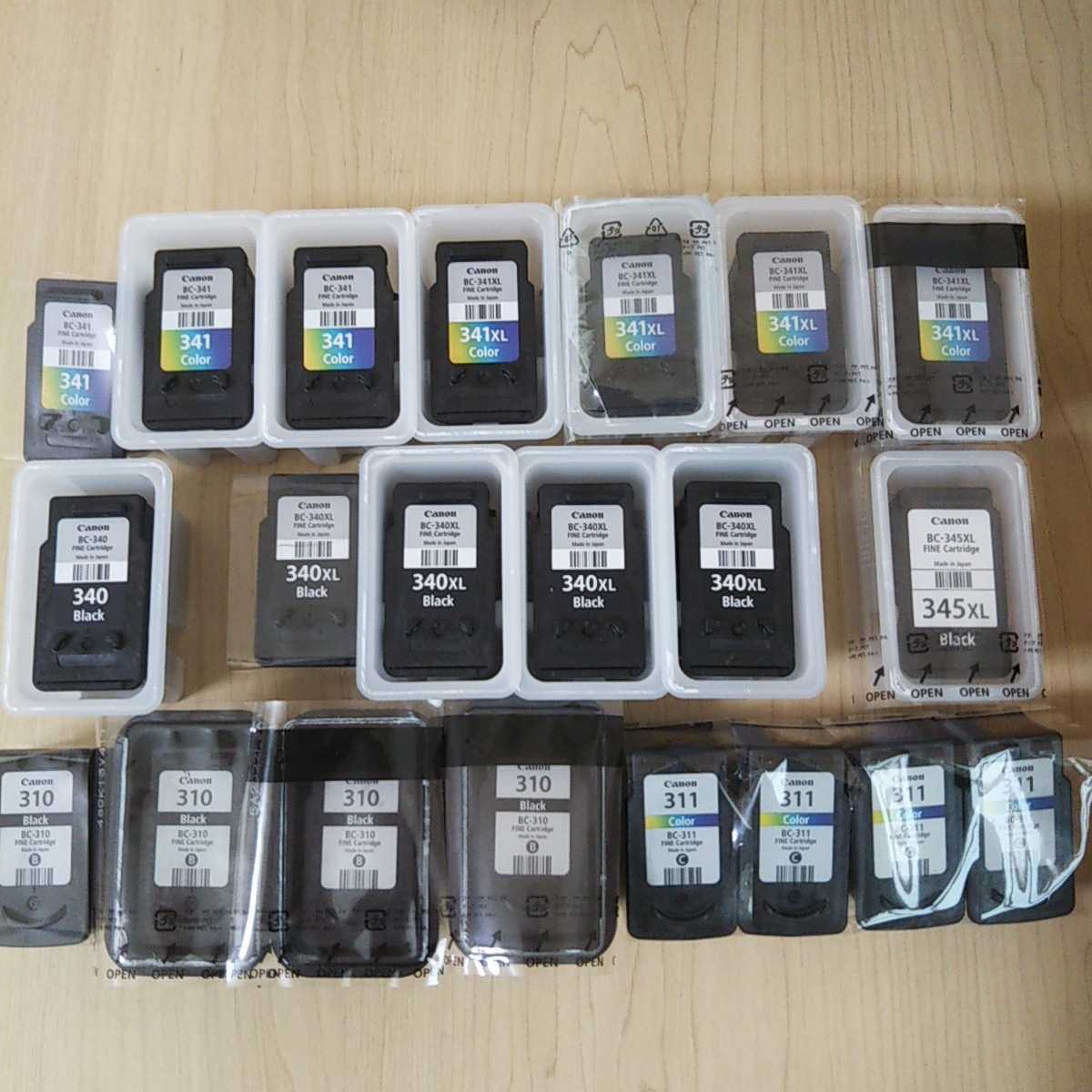 【やや傷や汚れあり】使用済み Canon キャノン純正インクカートリッジ BC-310 BC-311 BC-340 BC-341 BC-340XL BC-341XL BC-345XL 21個 ...