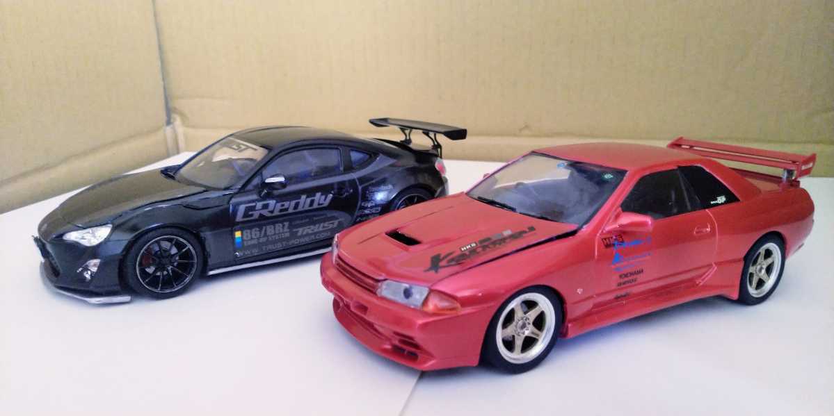 【全体的に状態が悪い】アオシマ 1/24 HKS関西 R32 GT-R、トヨタ86 '12 Greddy & Rocket Bunny ...