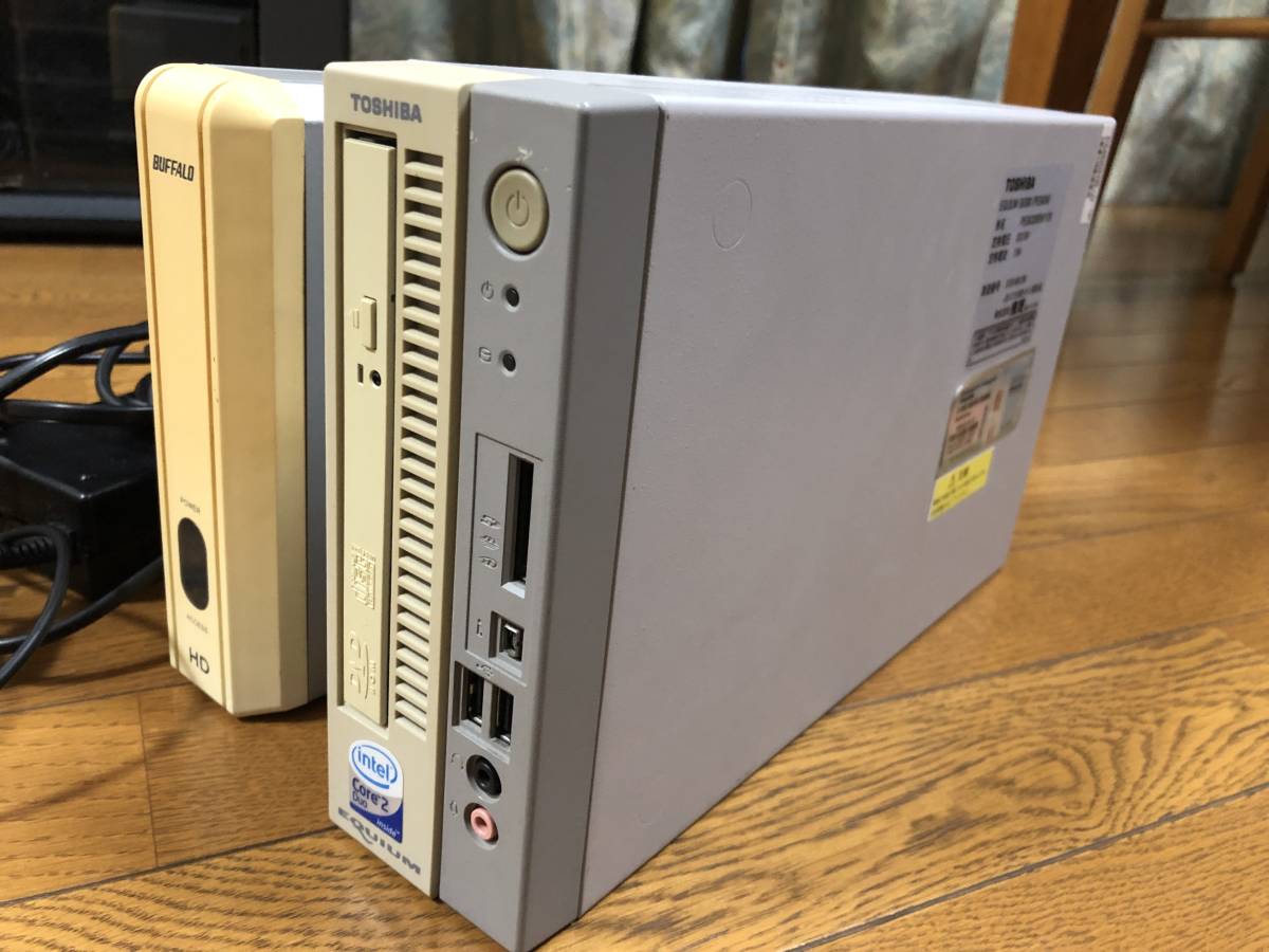 【やや傷や汚れあり】東芝 EQUIUM S6300（Core2/E4400/2.0Ghz）Toshiba 省スペースデスクトップ、おまけ付の ...
