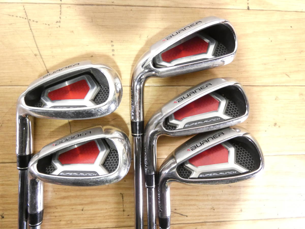 【傷や汚れあり】 Taylormade テーラーメイド アイアンウェッジ 5本セット Burner Superlaunch レフティー左利き Flexr ＃5689p 現状品 