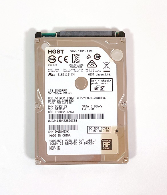【やや傷や汚れあり】HGST HTS541010A9E680 1TB 9.5mm 2.5インチ Serial ATA600 動作品 №0123 ...
