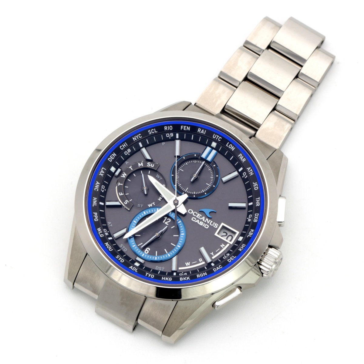 【やや傷や汚れあり】$【 CASIO OCEANUS カシオ オシアナス クラシック OCW-T2600 チタン ワールドタイム 電波ソーラー ...
