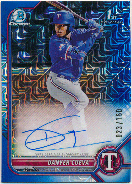 【目立った傷や汚れなし】Danyer Cueva 2022 Bowman Chrome Baseball Prospect ...