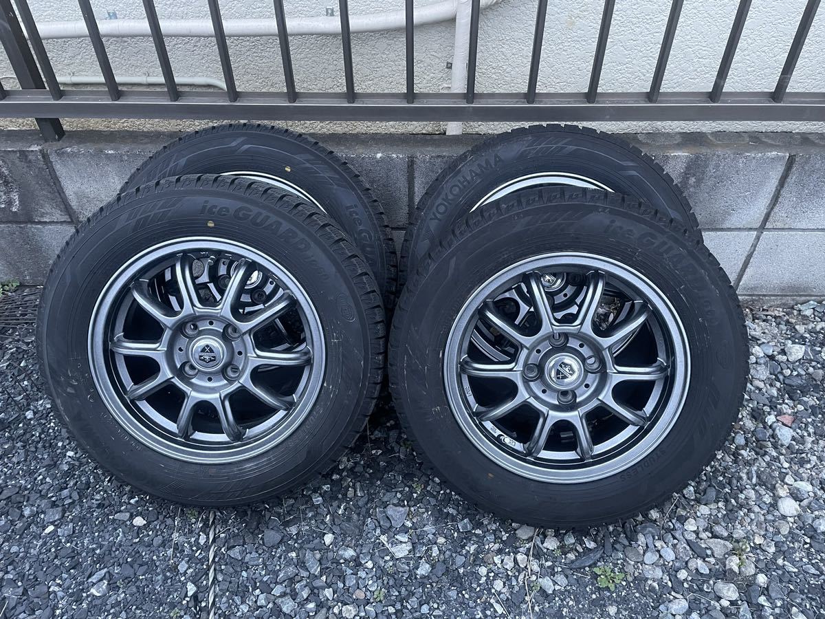 【やや傷や汚れあり】4本 ESTROSA 16インチ ホイール 6J +40 4H PCD 100 スタッドレス ブリヂストン ブリザック VRX2 195/65R16 ライズ ロッキー ...