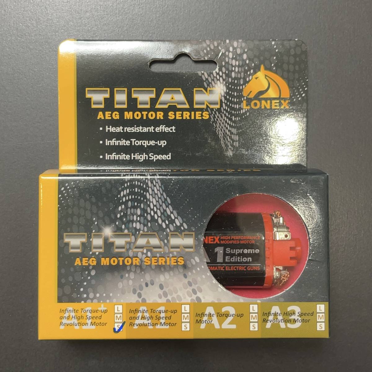 【未使用】LONEX TITAN A1+ Supreme Edition ハイトルク&ハイスピード モーター ショートタイプ GB-05-23 AEG シュプリーム 電動ガンの落札情報詳細 ...