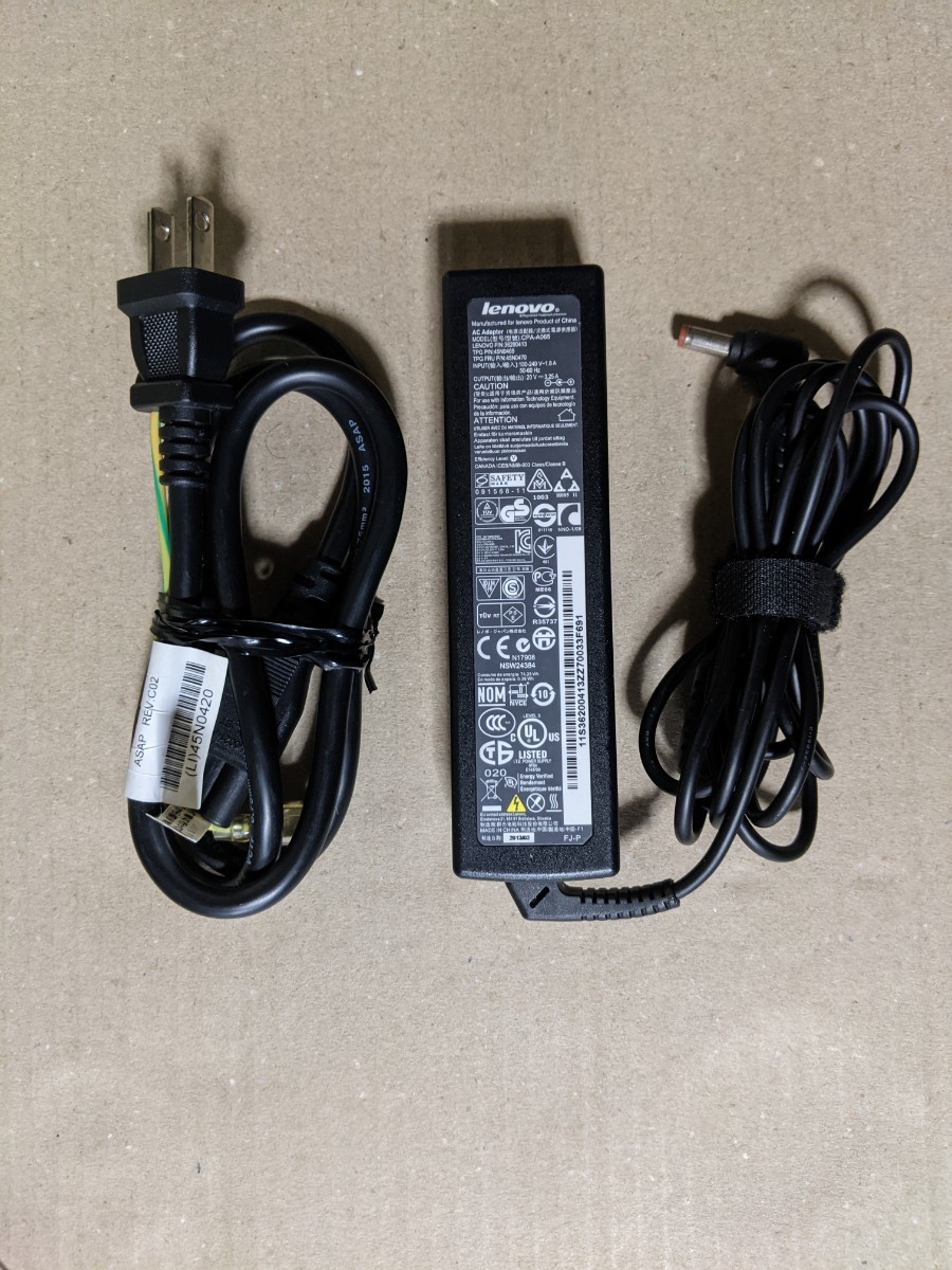 【目立った傷や汚れなし】Lenovo ACアダプター CPA-A065の落札情報詳細 - ヤフオク落札価格検索 オークフリー