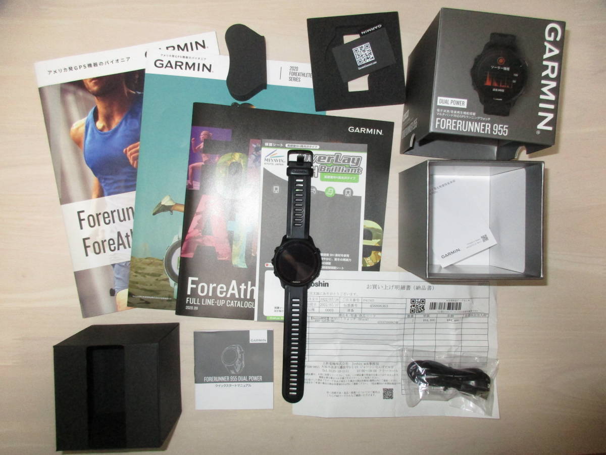 【目立った傷や汚れなし】中古美品 Garmin ガーミン フォアランナー955 デュアルパワー 日本語版 黒 010 02638 D0