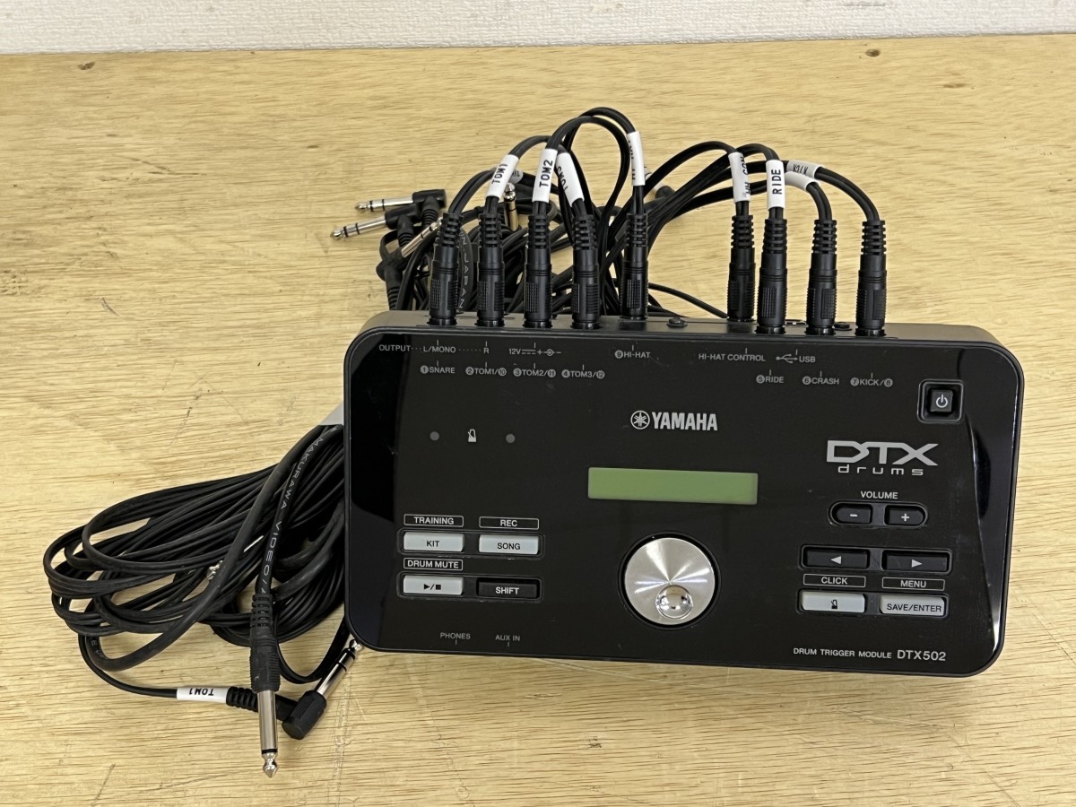 【目立った傷や汚れなし】YAMAHA ヤマハ DTX drums DTX502 モジュール本体 各接続ケーブル付き 音出し、動作確認済み 電子 ...