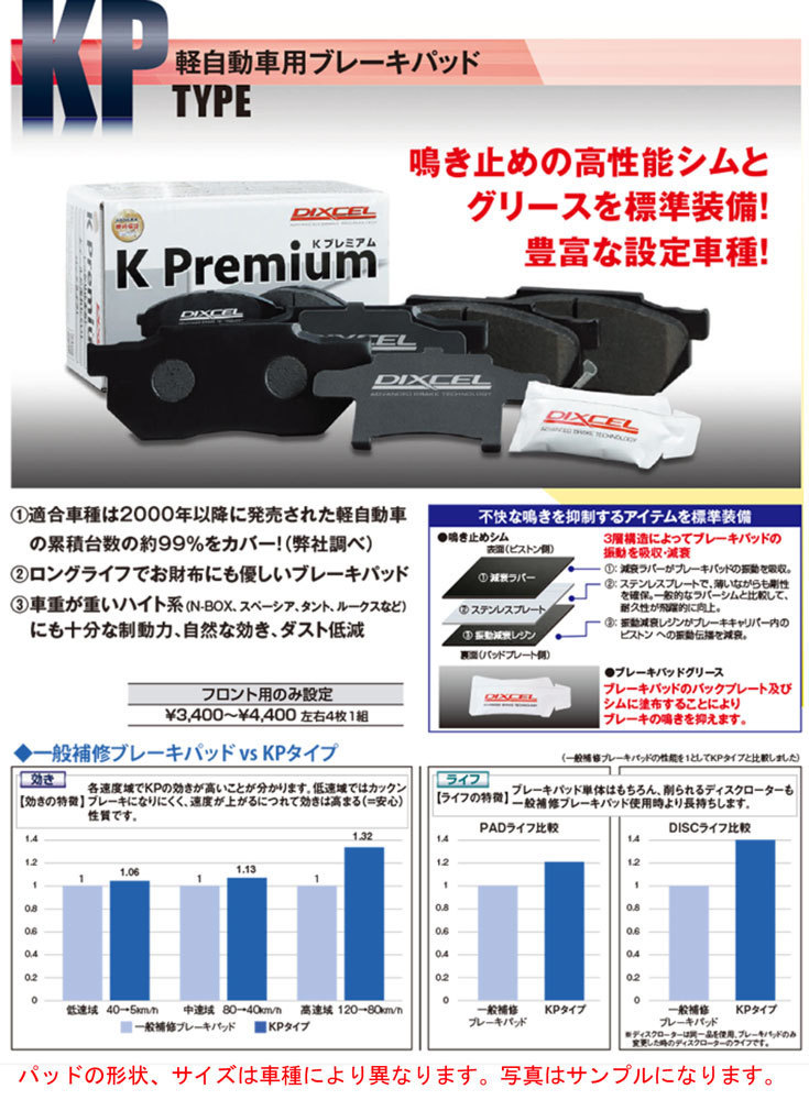 【未使用】N-BOX/CUSTOM JF2 NA & TURBO 【フロント】ブレーキパッド DIXCEL KPタイプ(KP-331268)の落札情報詳細 - Yahoo!オークション落札価格 ...