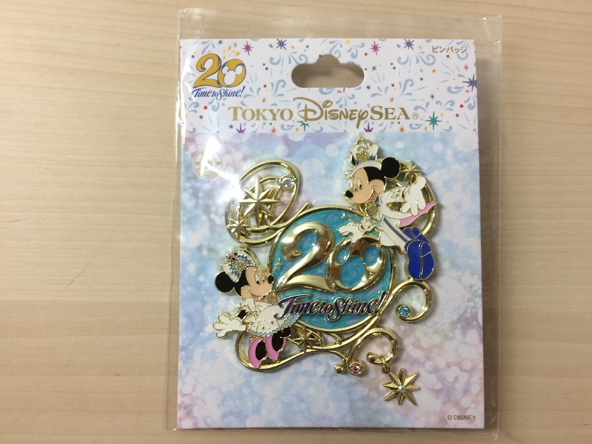 【やや傷や汚れあり】ディズニー 《未使用品》TDR ディズニーシー20周年 タイムトゥシャイン ピンバッジ ミッキー ミニー 5A9 【60 ...