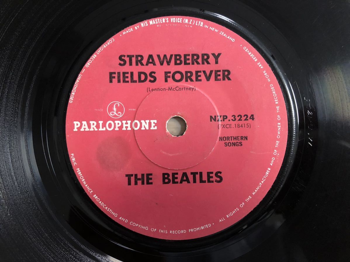 【やや傷や汚れあり】【ニュージーランド盤Mono!】The Beatles☆Strawberry Fields Forever☆Penny Lane☆独自カット☆7 inch☆最高傑作シングル ...
