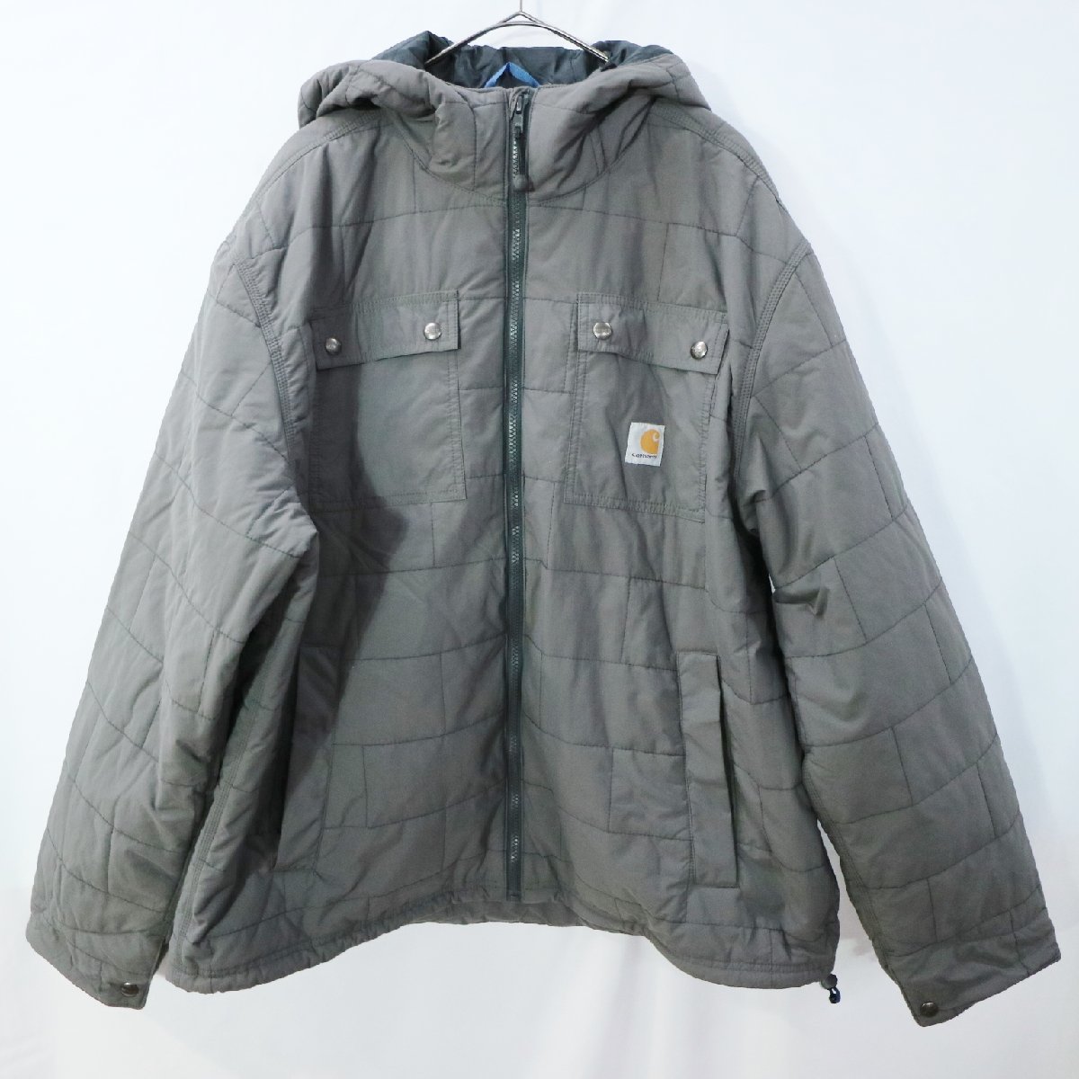【目立った傷や汚れなし】carhartt カーハート フーデッドジャケット アウター ウィンターウェア 防寒 チャコールグレー メンズ