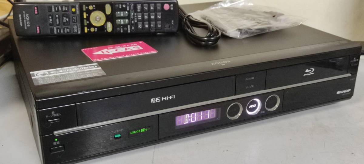 【目立った傷や汚れなし】SHARP 「BD-HDV22」 VHS一体型ビデオデッキ HDD/DVD/ブルーレイレコーダー、ダビング10 リモコン HDMI 付 【 動作保証 】2010年製 ...
