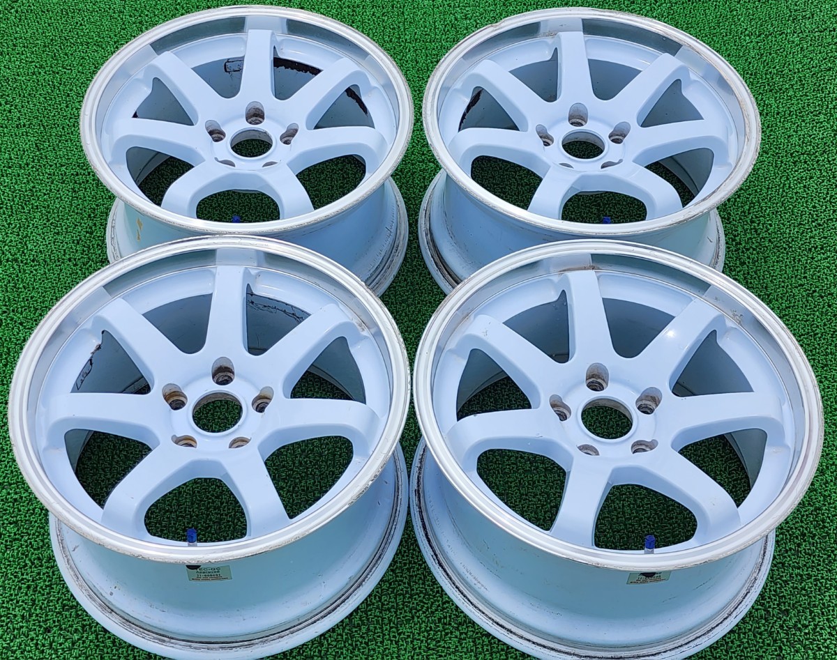 【やや傷や汚れあり】TE37風 17インチホイール 9j ＋30 ドリフト ドリケツ即ドリ シルビア S14 S15 R32 R33 GTR FD3S RX7 ER34 スープラ JZA ...