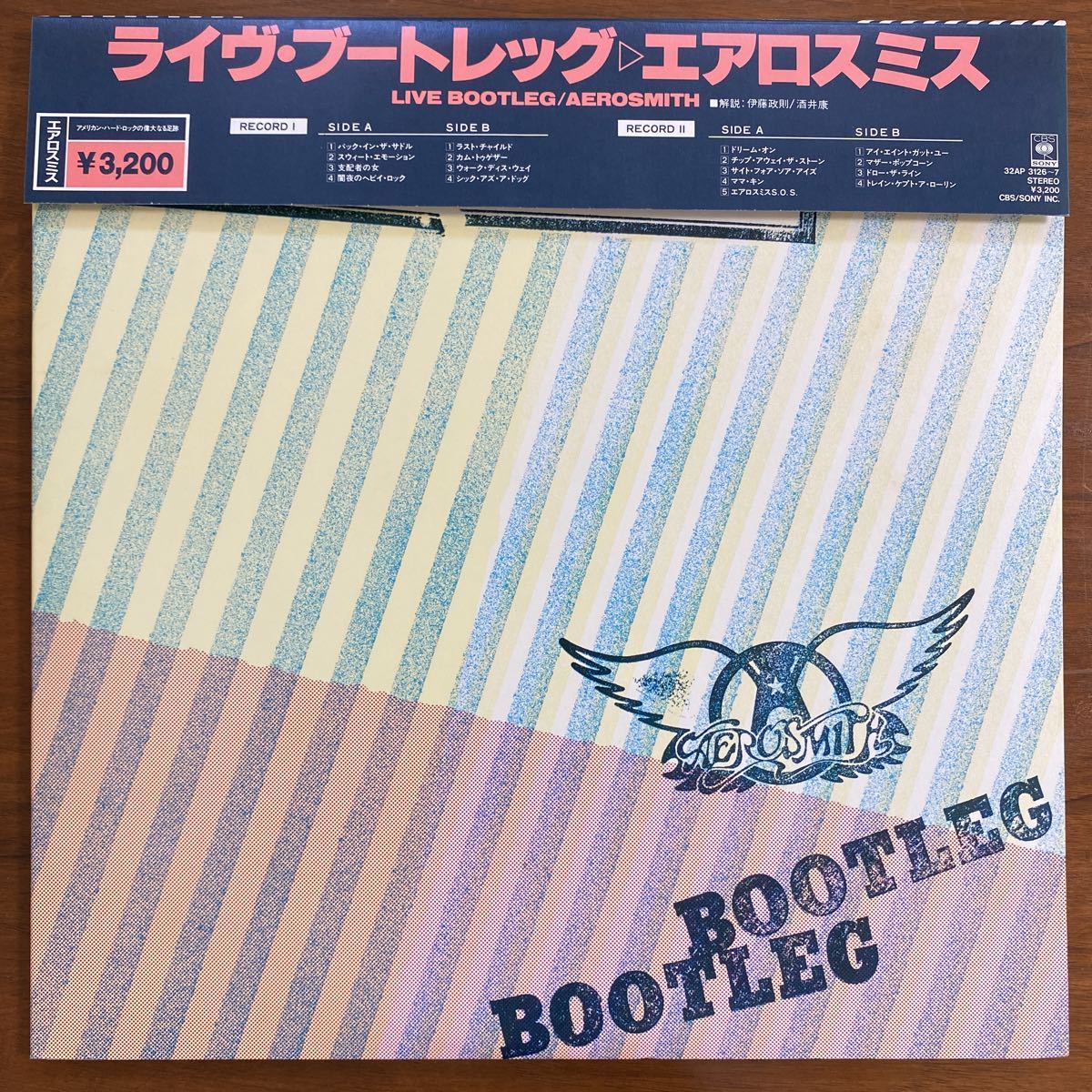 【やや傷や汚れあり】【CAP帯付 2枚組 LP】LIVE BOOTLEG/AEROSMITH ライヴ・ブートレッグ/エアロスミス ：歌詞カード ...