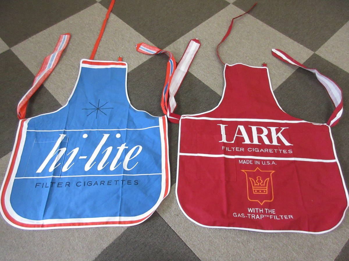 【未使用に近い】当時物 hi-lite LARK エプロン 未使用 セット ヴィンテージ レトロ たばこ ハイライト ラーク コレクション ...