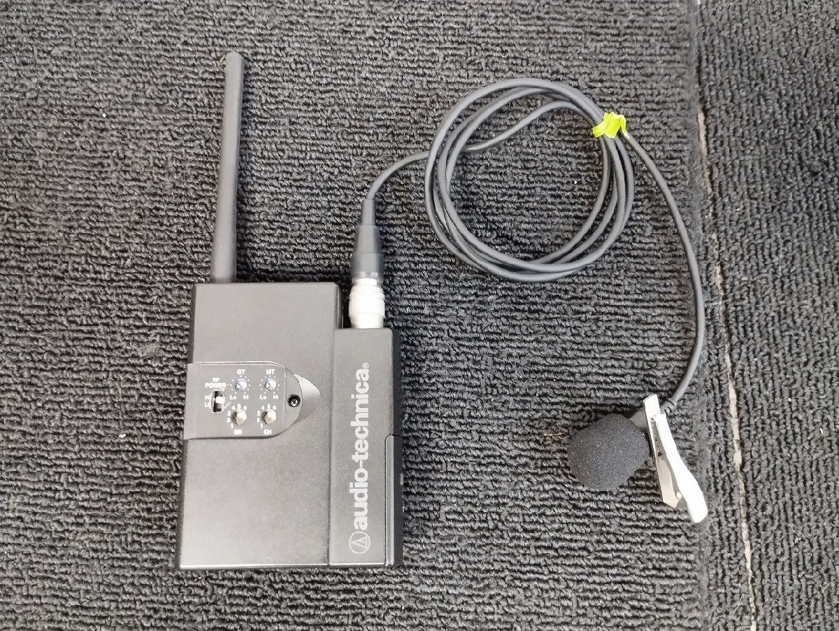 【傷や汚れあり】♪Audio-Technica ATW-T93B + AT829 B帯ワイヤレストランスミッター ピンマイク付属 動作確認済 ...