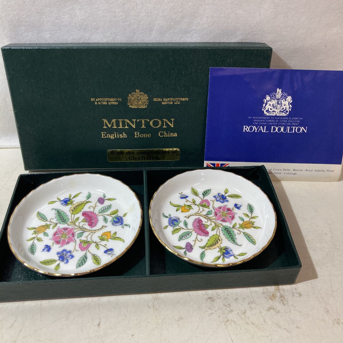 【未使用に近い】ミントン MINTON プレート 小皿 ミントン Minton ヴィンテージ ハドンホール グリーン 金彩ミニプレート ...