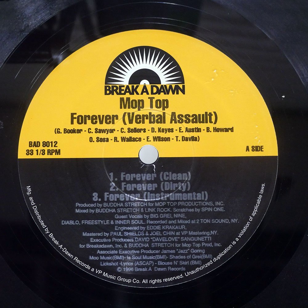 米 MOP TOP/FOREVER(VERBAL ASSAULT)/I'M ALRIGHT/BREAK A DOWN BAD 8012の落札 ...