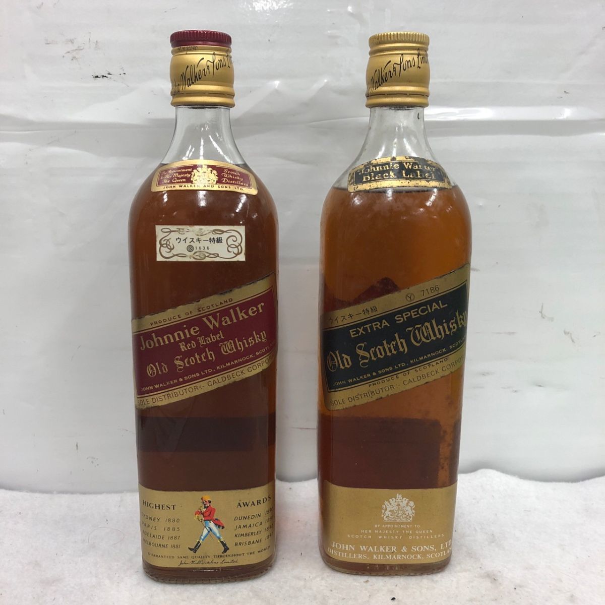 【傷や汚れあり】Z545-K44-1987 Johnnie Walker ジョニーウォーカー 2本 セット 特級/BLACK RABEL ...