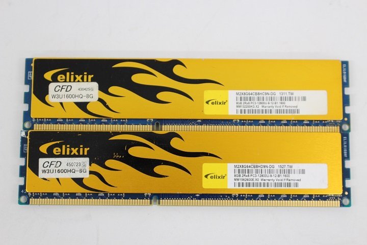 【目立った傷や汚れなし】elixir W3U1600HQ-8G DDR3 PC3-12800U 8GB×2枚セット 16GB☆メモリ☆の落札情報詳細 - ヤフオク落札価格検索 オークフリー