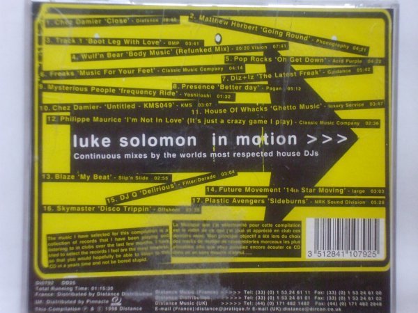 【目立った傷や汚れなし】即決 MIX-CD / In Motion mixed by Luke Solomon Blaze・Chez Damier・Charles Webster ...