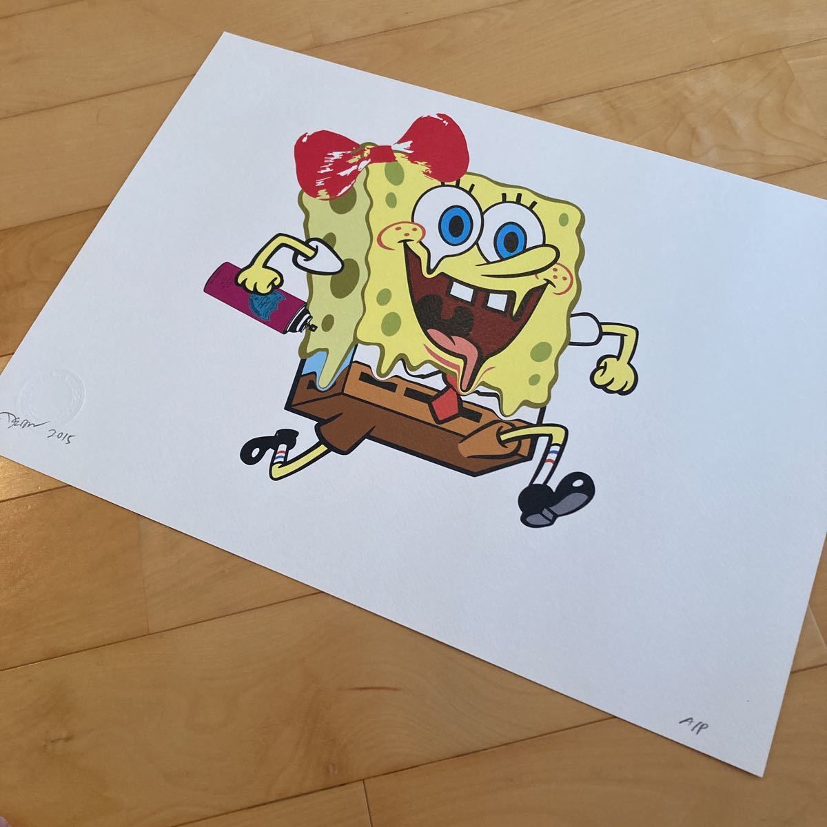 【未使用に近い】DEATH NYC art poster シルクスクリーン SPONGE BOB スポンジボブ LOUIS VUITTON ...