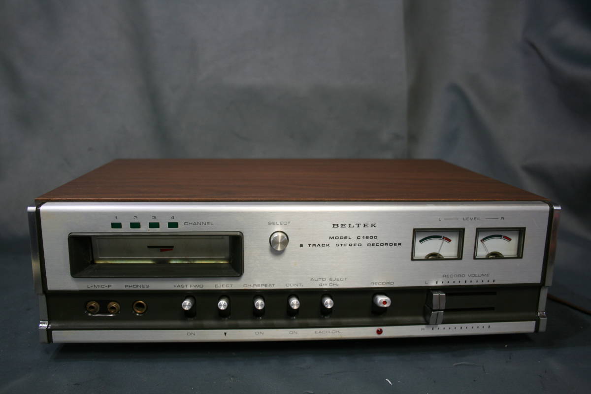 【中古】録再OK★BELTEK C1600★録音対応8トラテープデッキ★ベルテック日本製・木目調70年代・メーター付の落札情報詳細 ...