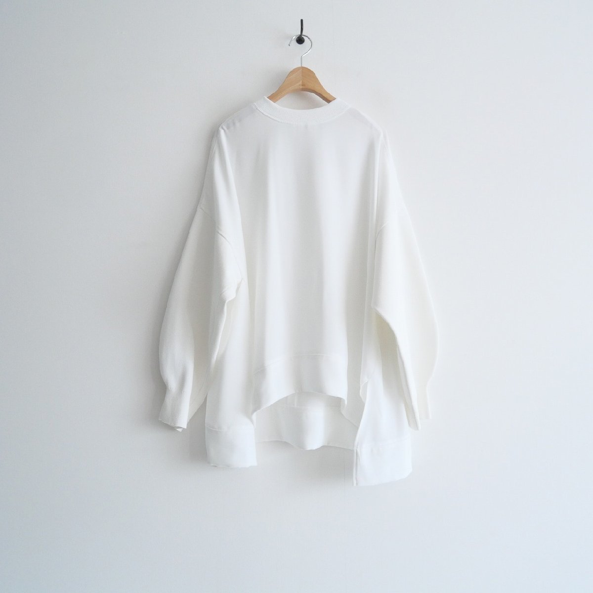 【未使用】2022AW / 未使用 / ENFOLD エンフォルド / CURVE-HEM KNIT SLEEVE PULLOVER プルオーバー 38 / 300FA270-2700 / ...