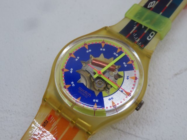 【傷や汚れあり】両面スケルトン★Swatch AG1992 腕時計 Sydney2000 クォーツ アナログ スウォッチ シドニー 電池交換 ...