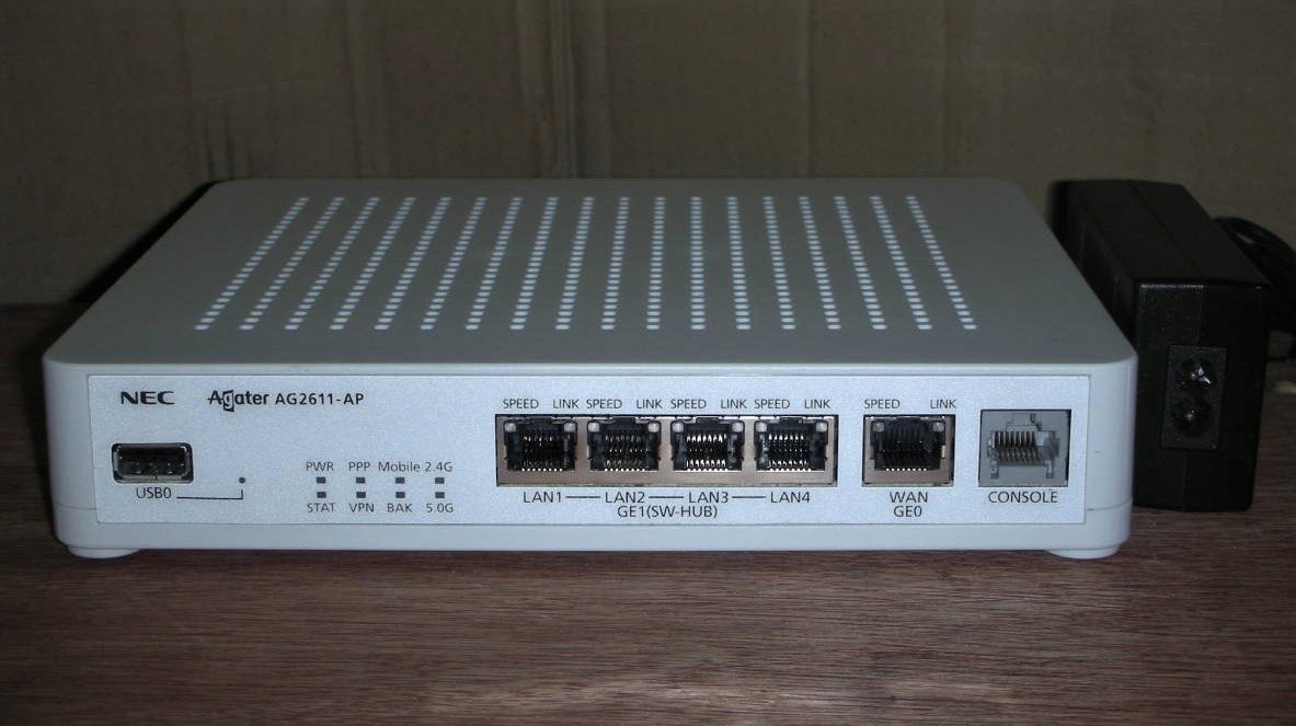 【目立った傷や汚れなし】 ワイヤレスVPNルータ/NEC Agater AG2611-AP-ML02 データ通信モジュール(マルチキャリア、LTE Cat 6 対応)搭載モデル の落札情報詳細 ...
