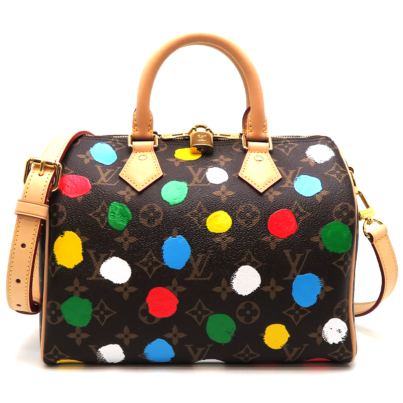 【目立った傷や汚れなし】[飯能本店]LOUIS VUITTON LV ルイ・ヴィトン LV×YK (草間彌生)スピーディー35 M46433(廃番) ハンドバッグ モノグラム DH78691の ...