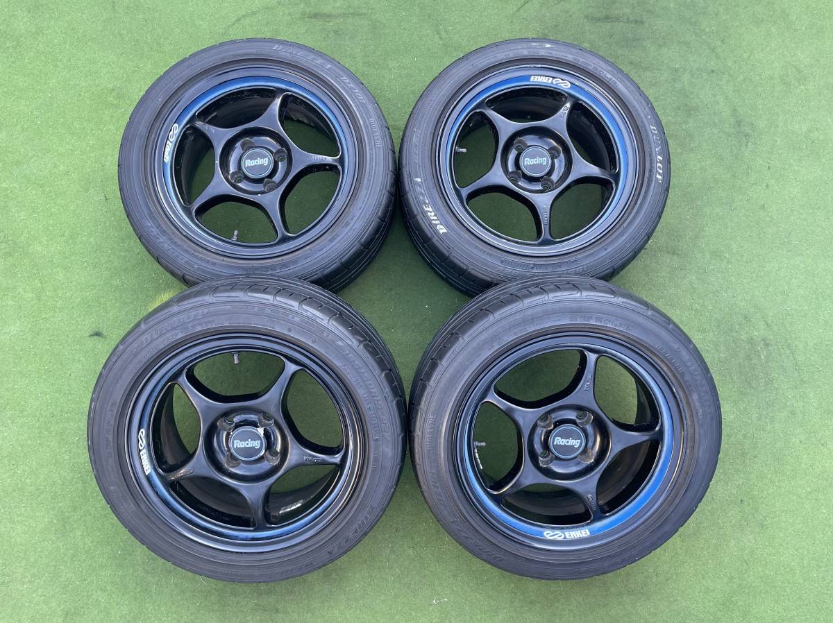 【やや傷や汚れあり】 希少！ENKEI Racing 15x7J+35/PCD:100/4穴 4本DUNLOP. 195/50R15. スイフト,カスタムJDM 等の落札情報詳細 - ヤフオク ...