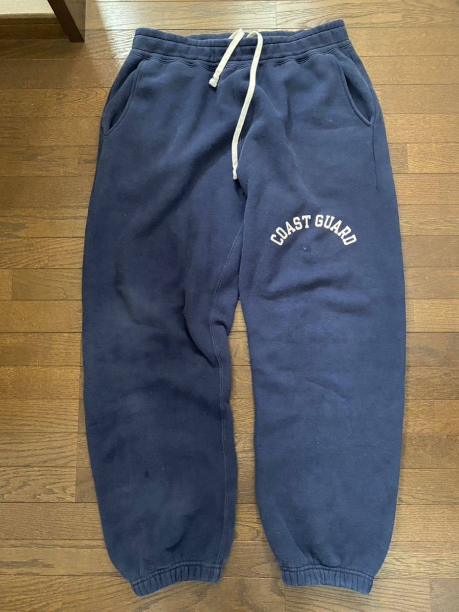 【傷や汚れあり】buzz Ricksons × Beams 別注 Coast Guard コーストガード スウェットパンツ L ネイビーの落札