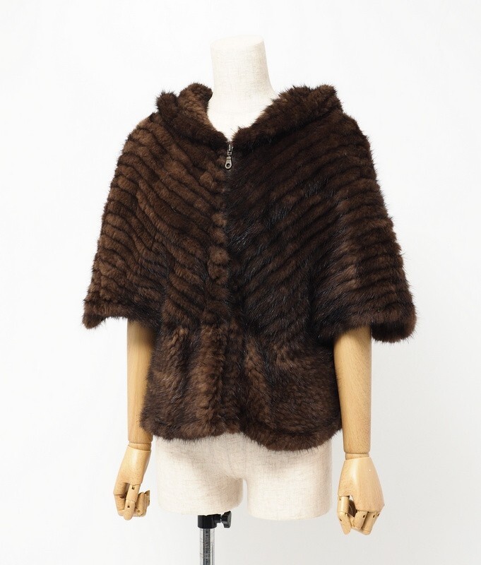 【目立った傷や汚れなし】GP5199〇COCON JAPAN*ミンクヤーン*マホガニーミンク*MINK*最高級毛皮*リアルファ―*5分袖 ...