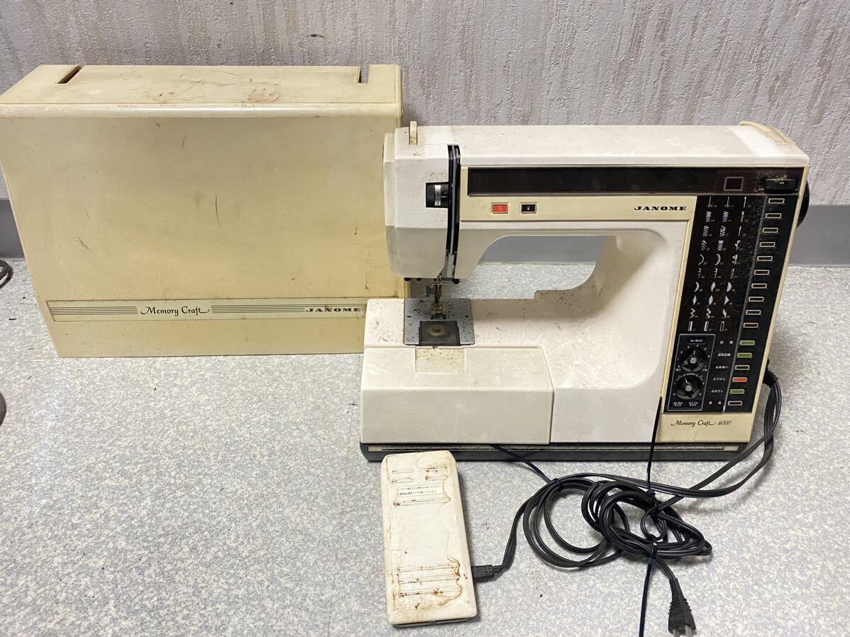 【傷や汚れあり】JANOME ジャノメ ミシン Memory Craft メモリークラフト MODEL 6000 フットコントローラー付き ...