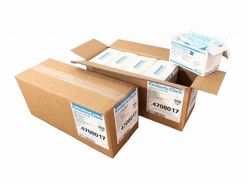 【未使用】【新品】プロシージャマスク 医療用マスク 50枚入×10箱×2ケース Kimberly-Clark 47080-17 ブルー ...