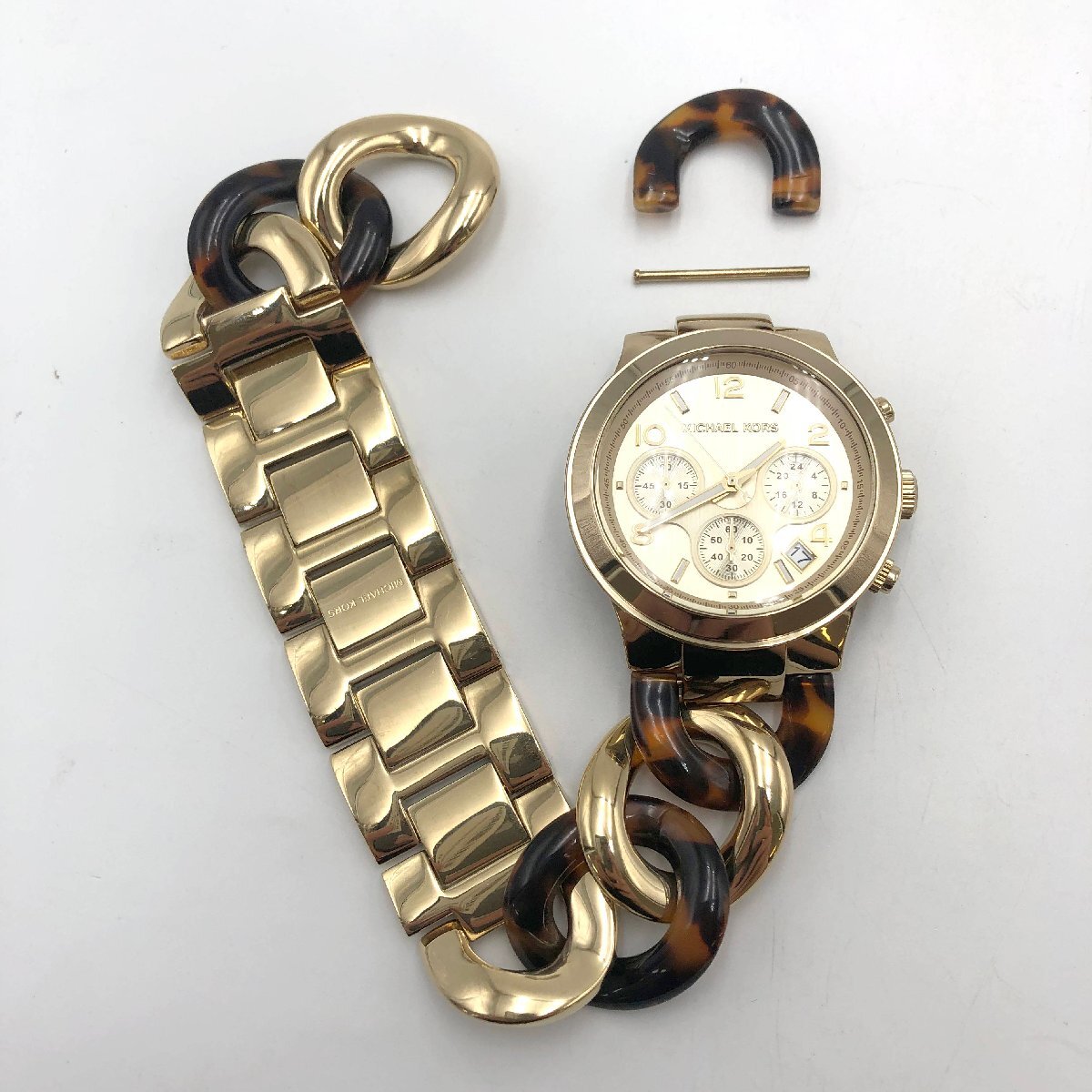 【目立った傷や汚れなし】3568☆【不良品】[マイケル・コース]Michael Kors 腕時計 MK4222 クロノグラフ クオーツ ...