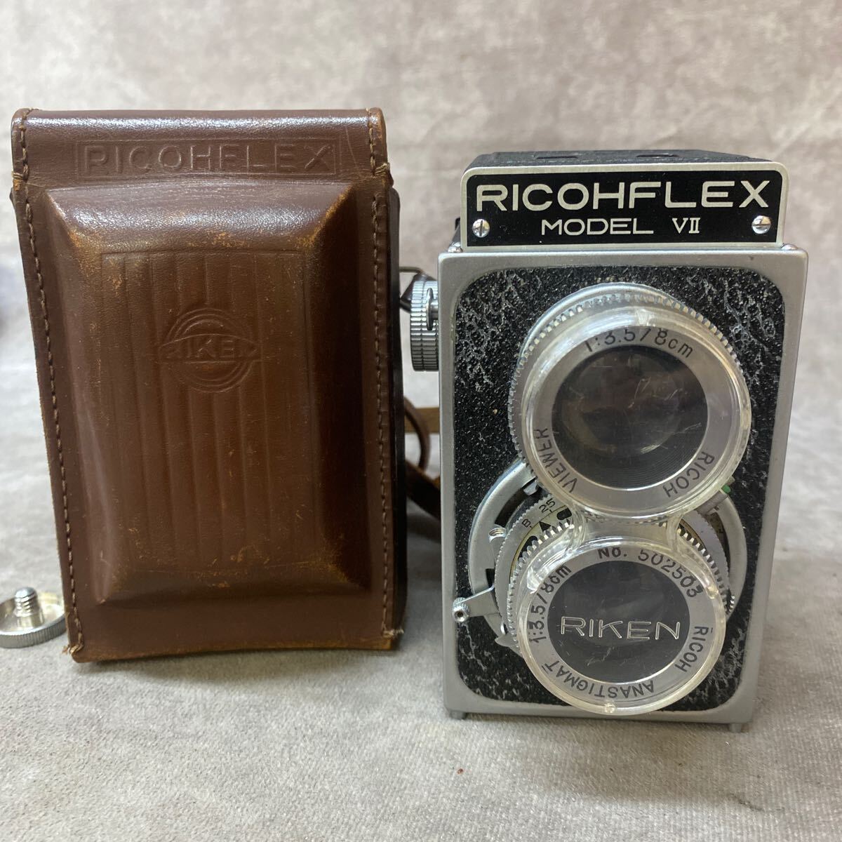 【傷や汚れあり】当時物 レトロ2眼レフカメラ RICOH FLEX MODEL VII リコーフレックス MODEL 7 ＊RIKEN ...