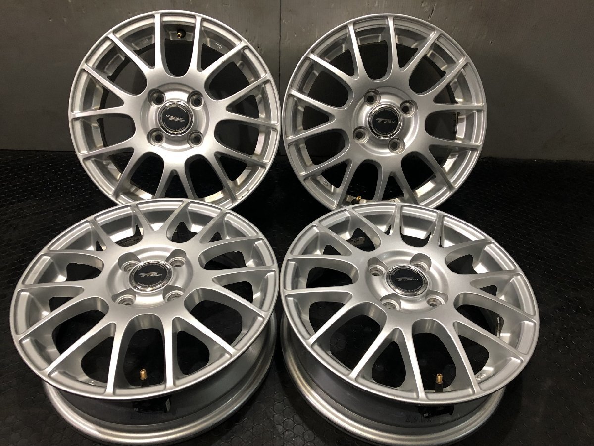 【やや傷や汚れあり】BS BRIDGESTONE TOPRUN M7 トップラン 社外ホイール 14インチ 4本 4.5J4HPCD100+45 タント ルークス スペーシア等 (VHM695 ...